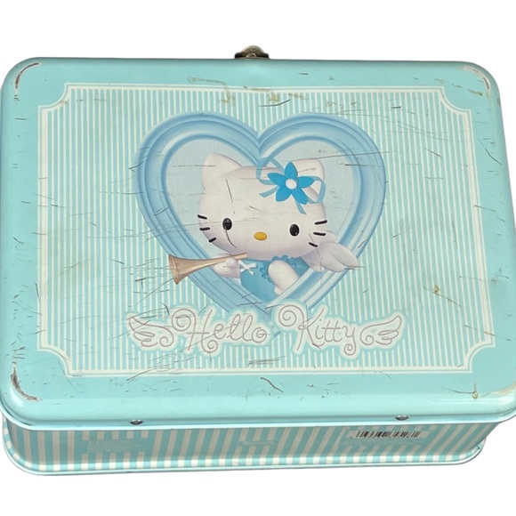 Sanrio | Other | Vintage Hello Kitty Blue Angel Metal Tin Box Sanrio 20 ...
